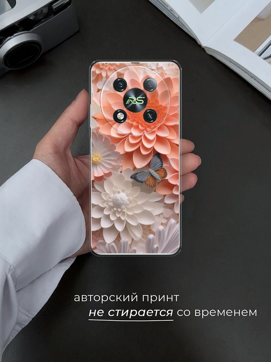 Силиконовый чехол на Itel RS4 / Ител РС4 с принтом "Бумажные цветы" — фото 1