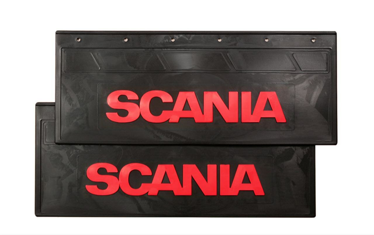 Брызговики SCANIA LUX, 670x270, задние, красные, комплект 2 шт
