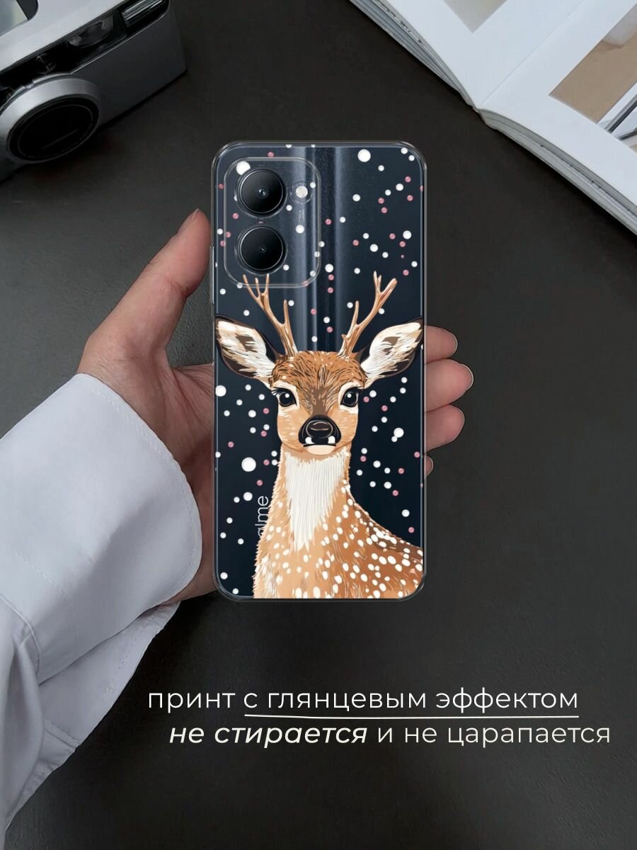 Чехол на Realme C33 / Реалми С33 с принтом "Гордый олень 3" — фото 1