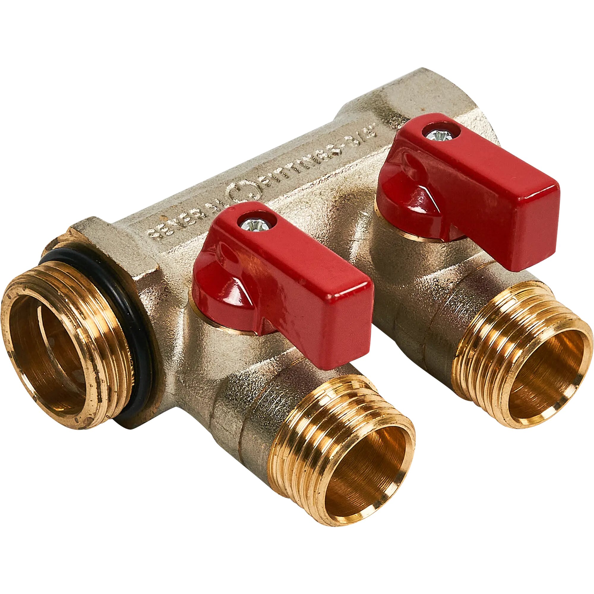 Stout коллектор с шаровыми кранами на 2 отвода 3/4x1/2, надёжная сборка высокого качества