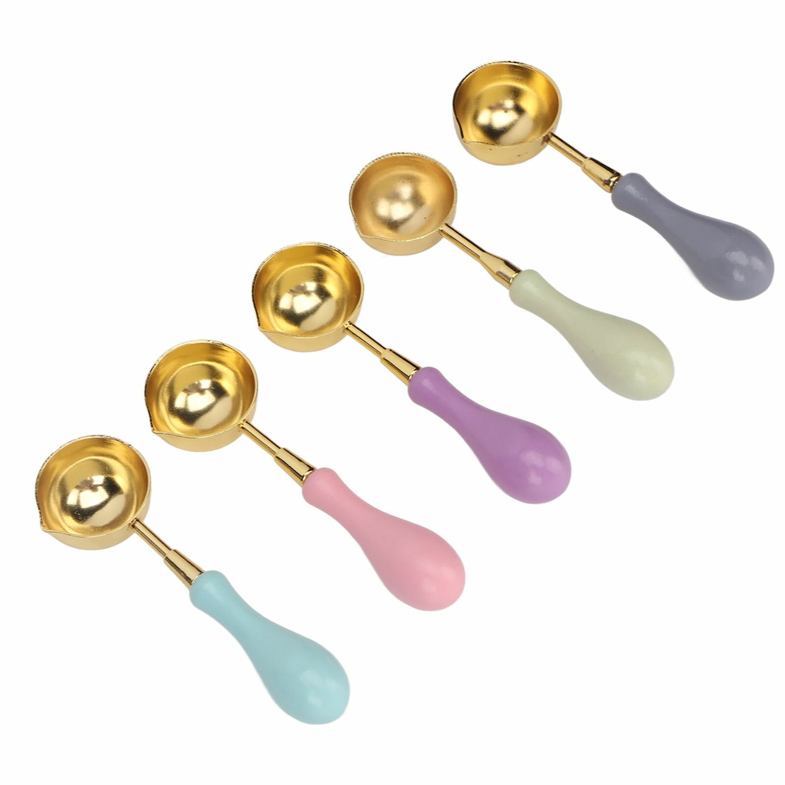 5 шт. Ложка для воска из дерева и меди, современная, элегантная, износостойкая ложка для плавления воска