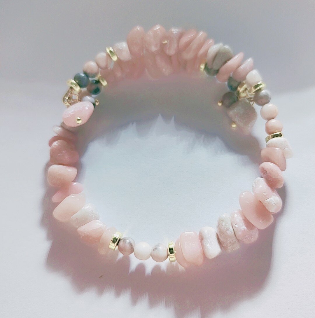 Браслет из натурального Розового Опала