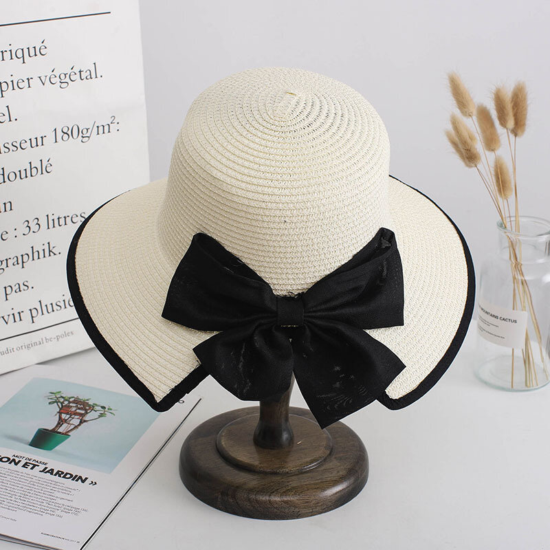 Соломенная шляпа в корейском стиле, универсальная женская летняя солнцезащитная шляпа с большими полями, пляжная шляпа от солнца, морская складная шляпа для путешествий, оптовая продажа