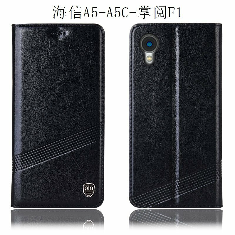 Накладка для телефона Hisense A5/A5C/PocketBook F1 с плоским узором и черным цветом — кожа, защита от падений
