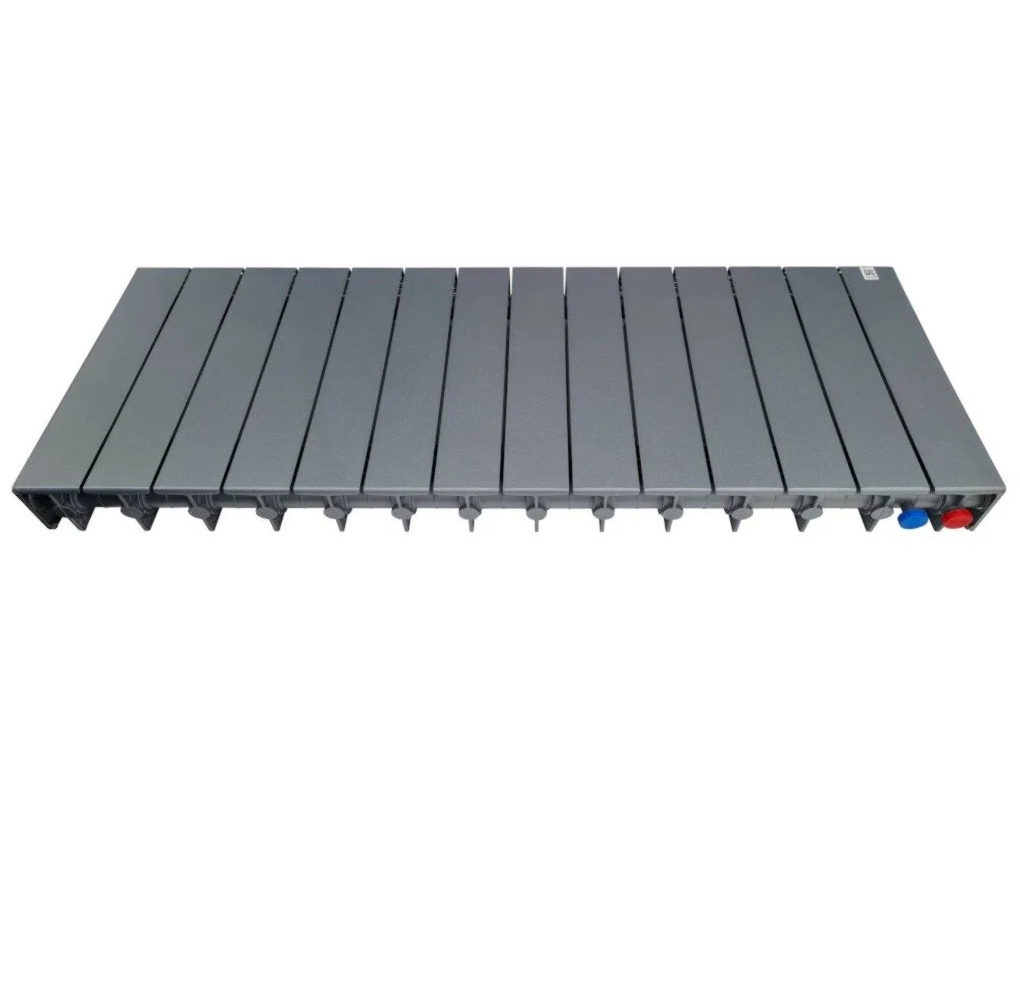 Биметаллический радиатор Rifar SUPREMO Ventil 500, 14 секций, нижнее подключение правое (SVR), цвет Титан.