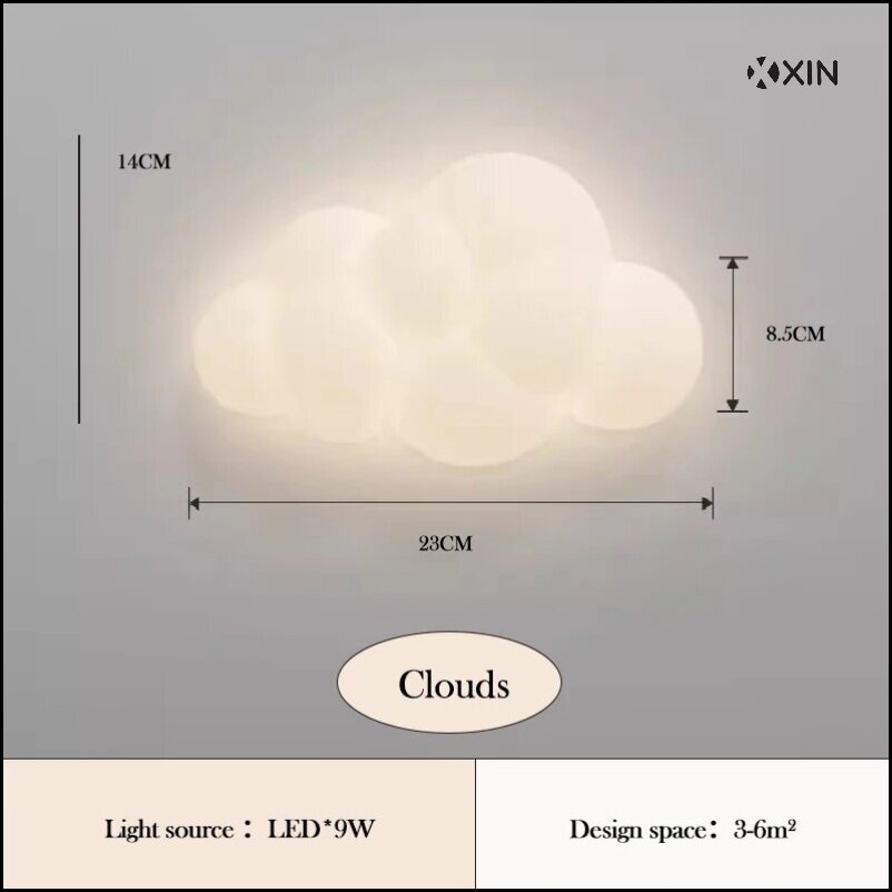 Настенные светильники "White Cloud Wall Lamps", LED, для детской, белый, 220 V