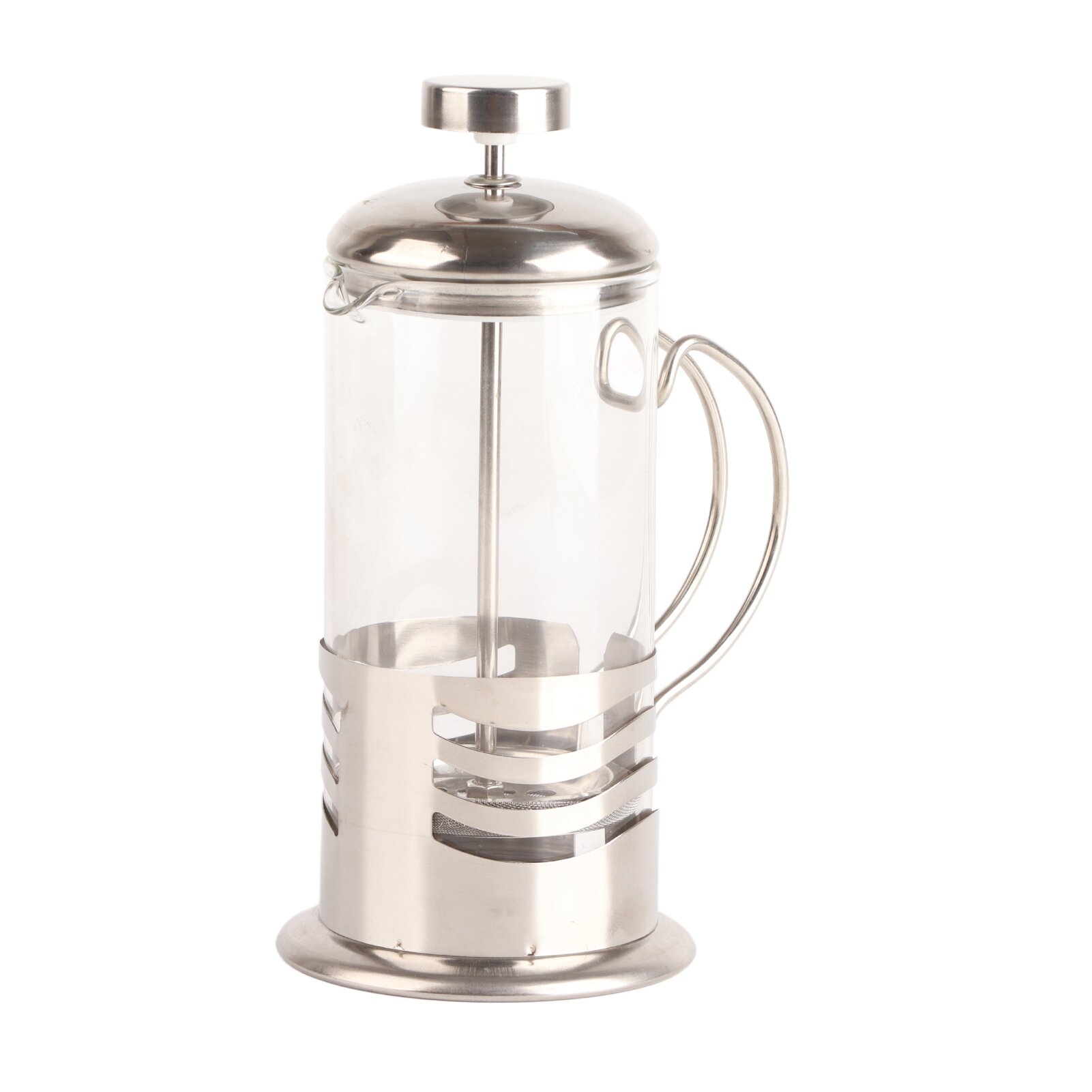Stainless Steel + Glass Material Tea Pot, Filter Portable Teapot Coffee Pot for Home Office Supplies