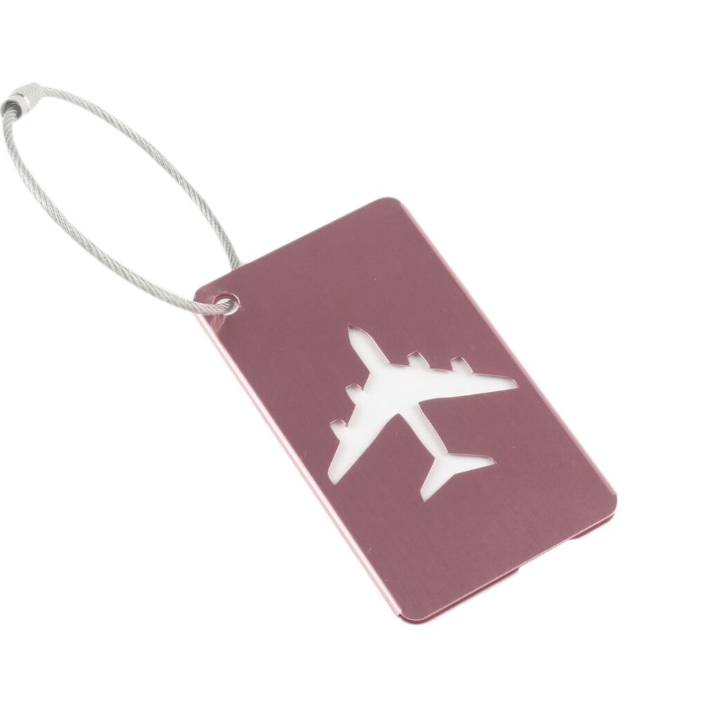 Металлическая посадочная багажная бирка- розовый