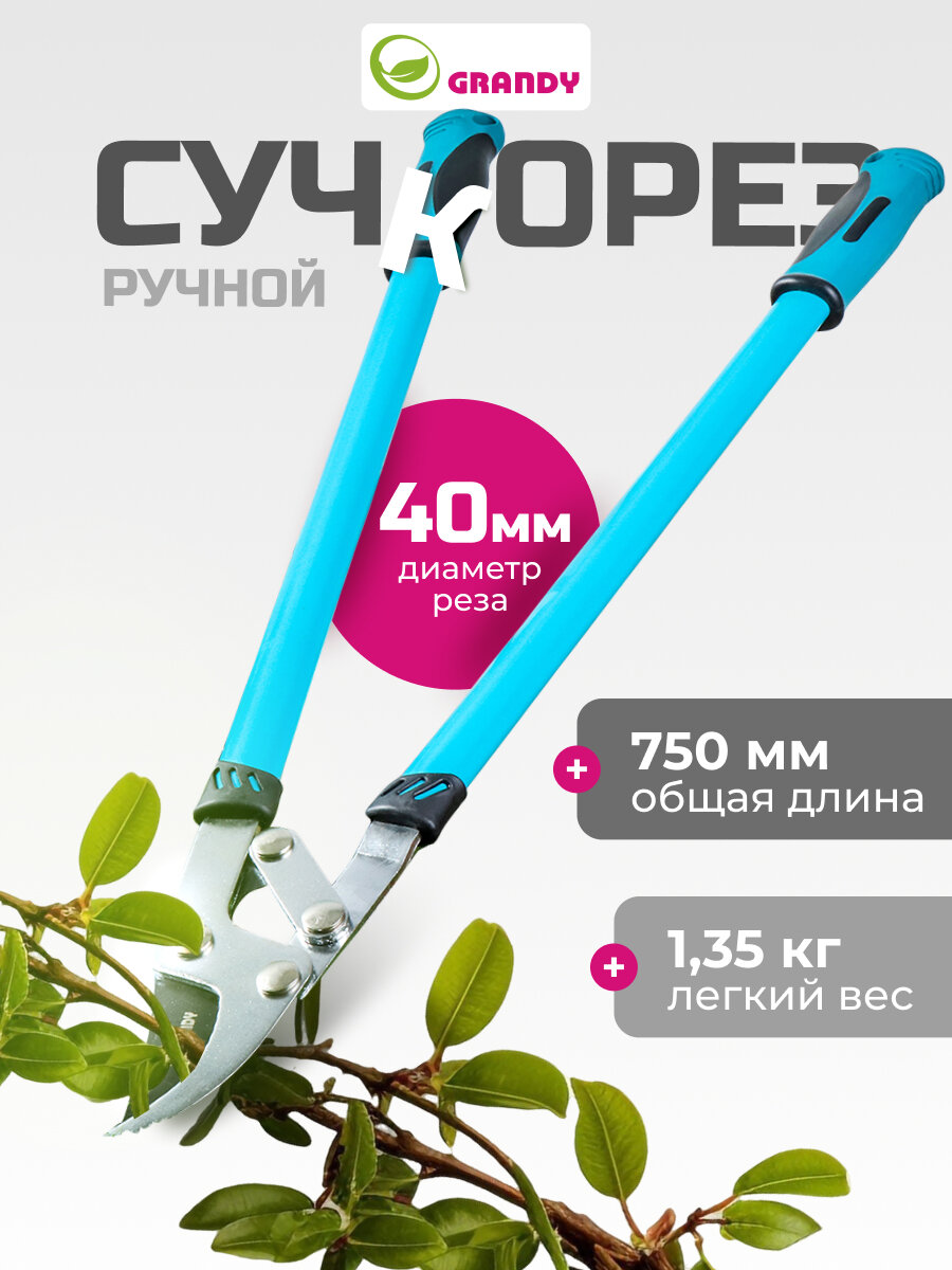 Сучкорез садовый для дачи и огорода, 750 мм, прямого реза, Grandy