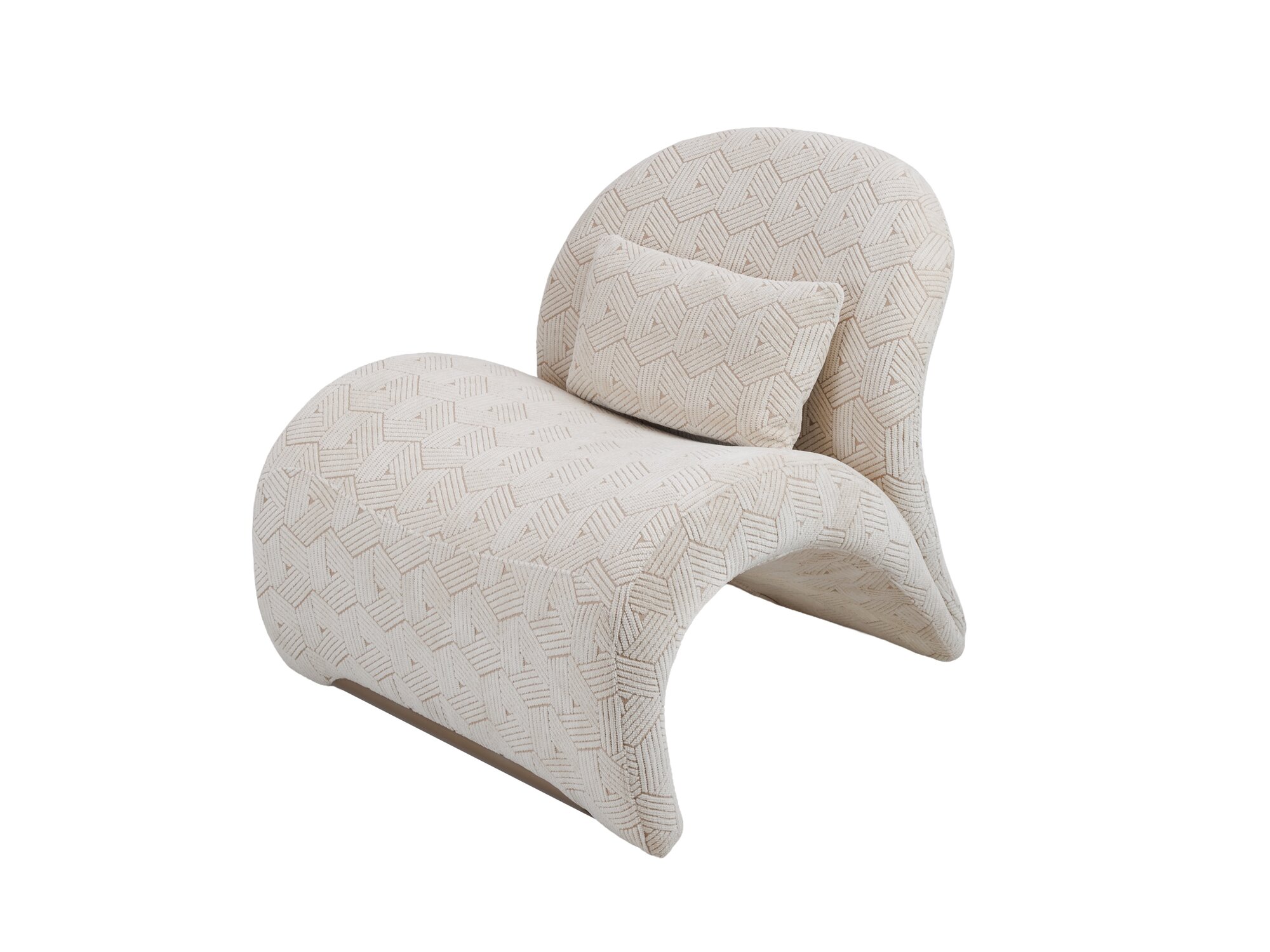 Кресло Суош 84 см, фактурный бежевый жаккард, Каркас - березовая фанера, Наполнитель - ППУ, Обивка - ткань, Основание -