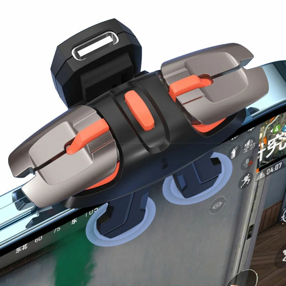 1 пара 4/6-пальцевых игровых триггеров для мобильных телефонов PUBG, прицеливание, стрельба, L1 R1, легкосплавные кнопки для геймпада iOS и Android