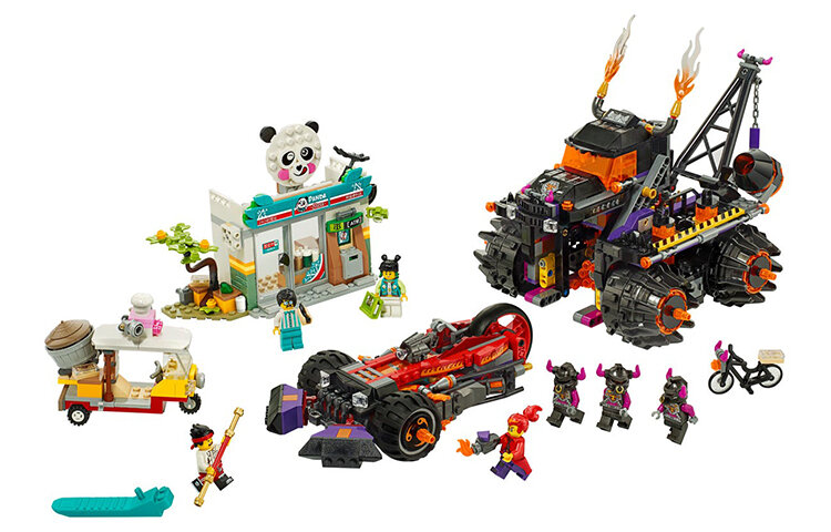 LEGO Little Monkey King Collection Red Kid's Wicked Fire Tank Plastic Building Blocks 1111pcs 80011 null