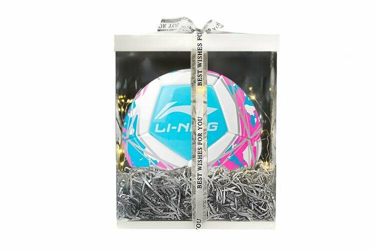 Футбольный мяч LiNing бесшовный розово-голубой, размер 5 Ball EU, 12918348