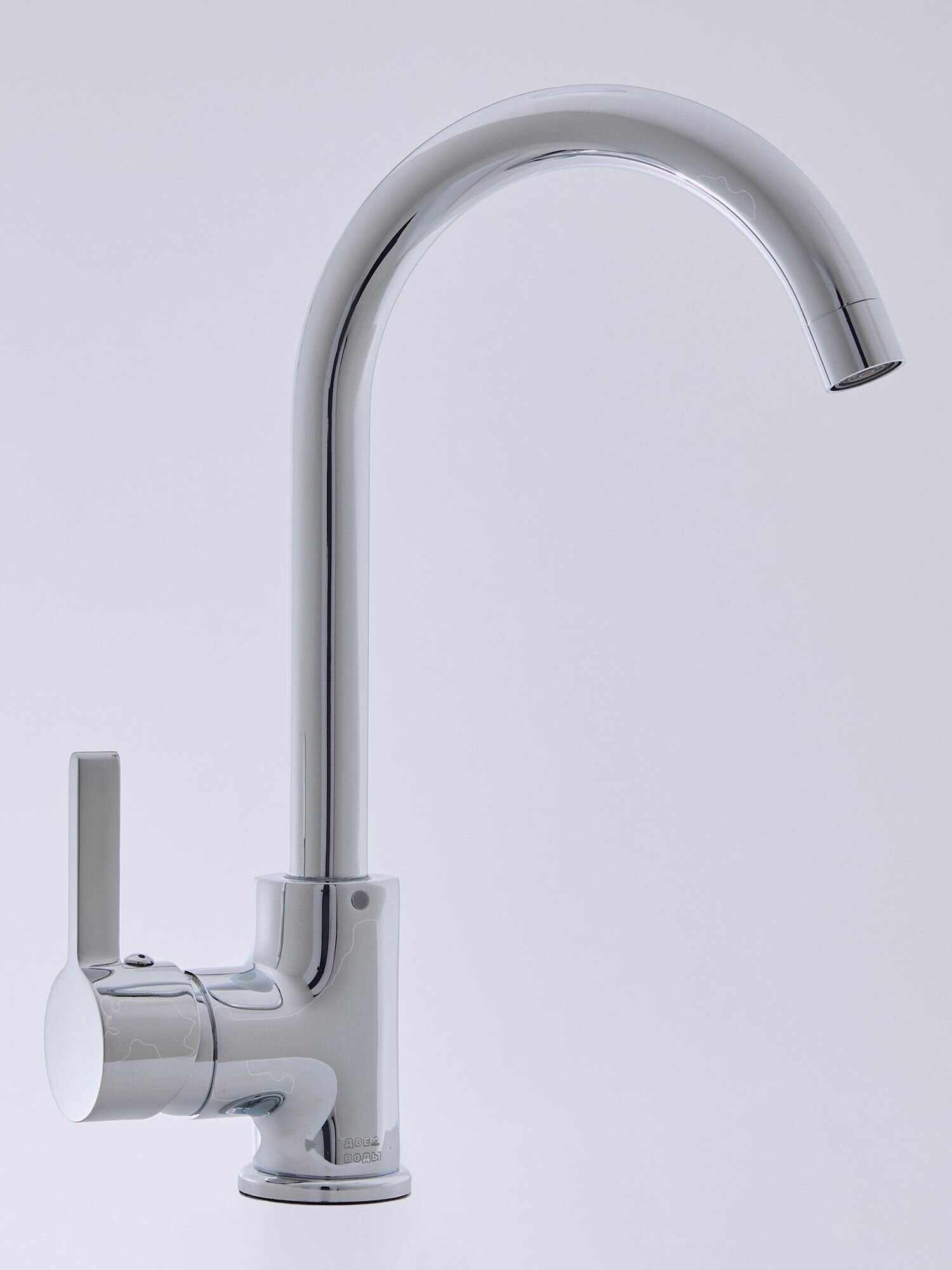 Смеситель для кухни, латунный на кухню для мойки с высоким изливом Две Воды