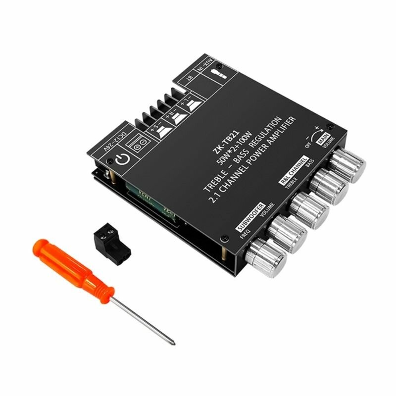 ZK-TB21 Bluetooth-совместимая цифровая плата усилителя мощности 50Wx2+100W 2.1 канал замена звука, - Отечественные чипсы