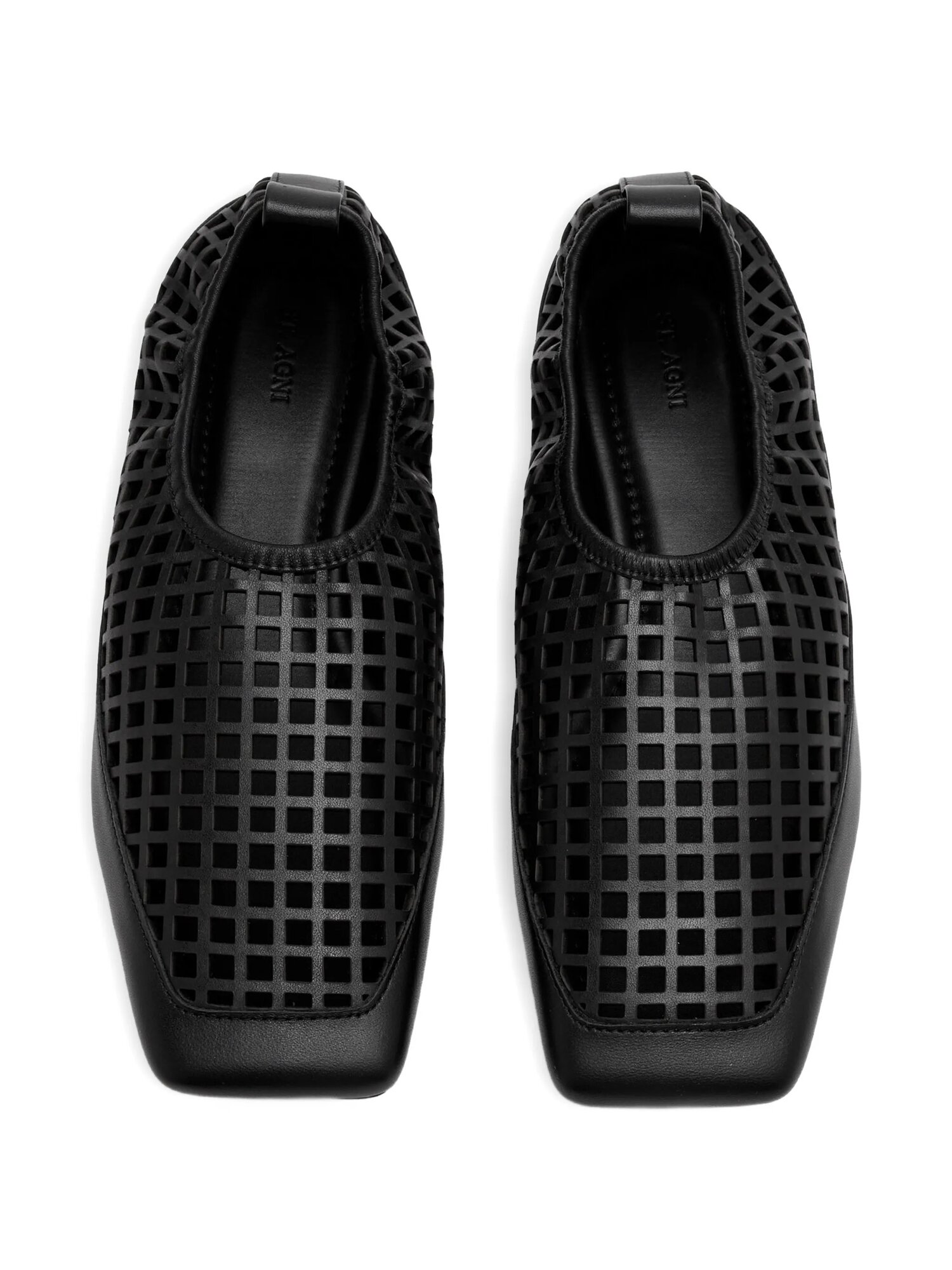 Балетки ST. AGNI Perforated square-toe ballet flats, размер 39, black/black — фото 1