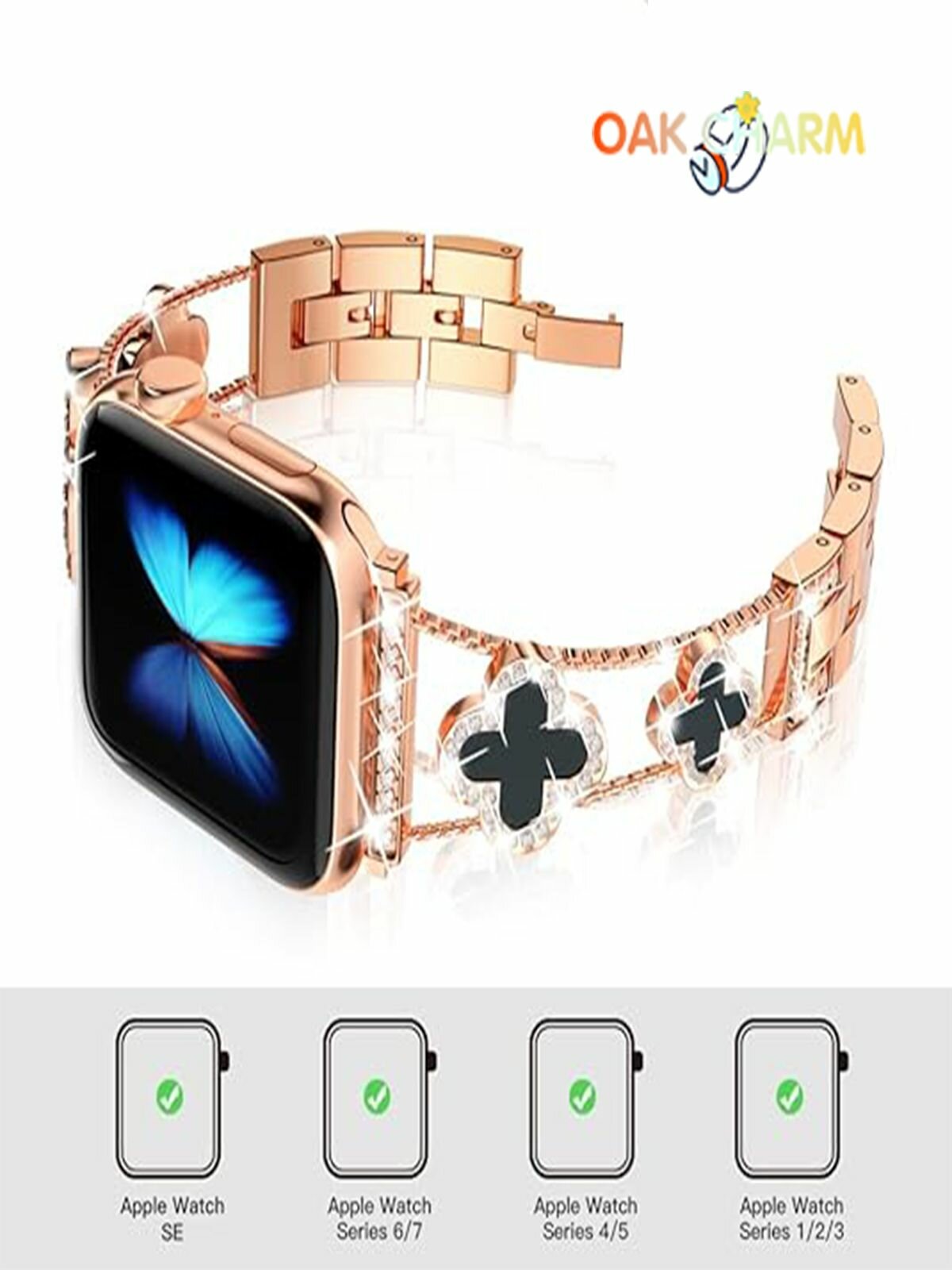 Сверкающий бриллиантовый металлический браслет совместим с женскими ремешками Apple Watch 40 мм 41 мм 38 мм 42 мм