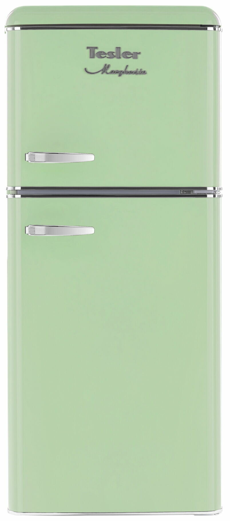 Холодильник TESLER RT-152 GREEN ретро зеленый, 113х48.6 см, верхняя морозилка, 3 полки
