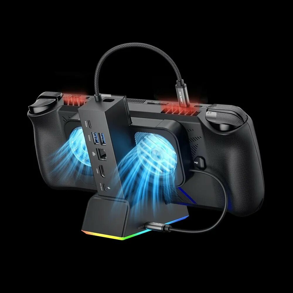 Док-станция JSAUX, совместимая с Steam Deck (OLED), док-станция Steam Deck 7-в-1 RGB с HDMI 4K при 120 Гц, Gigabit Ethernet, USB-A и USB-C 3.2 Gen 1, зарядка 100 Вт