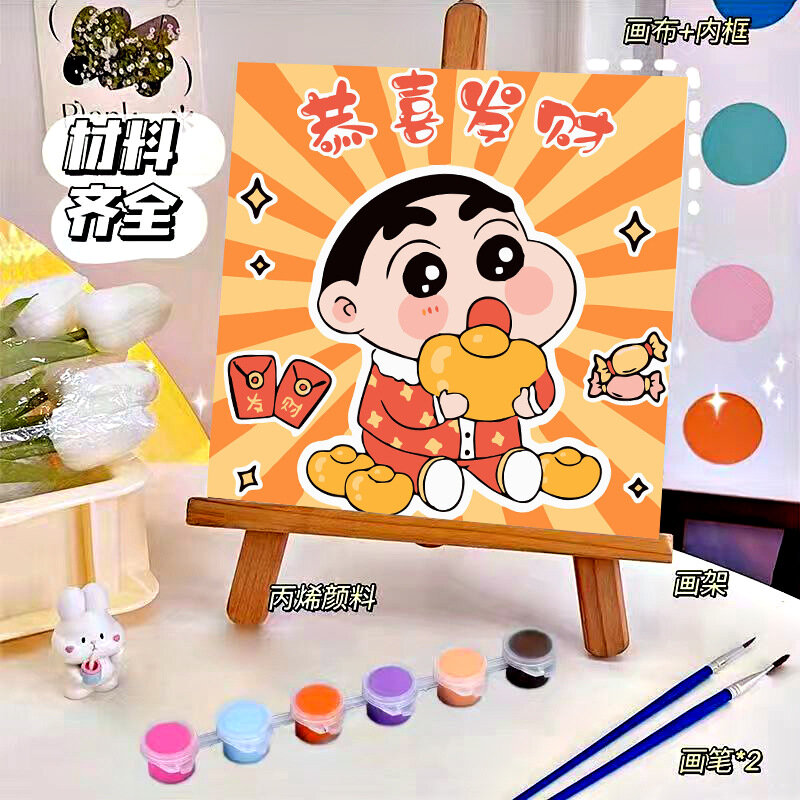 Цифровая картина маслом 20*20, аниме, раскраска маслом, ручная роспись маслом, декор для спальни.