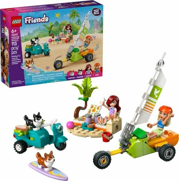 Lego 42641 Friends Приключение на скутере с собаками-сёрфингистами