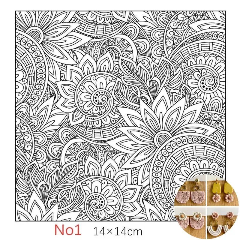 Текстурная печать с мандалой для полимерной глины, DIY-инструменты для тиснения и индивидуального дизайна,1, a01, белый