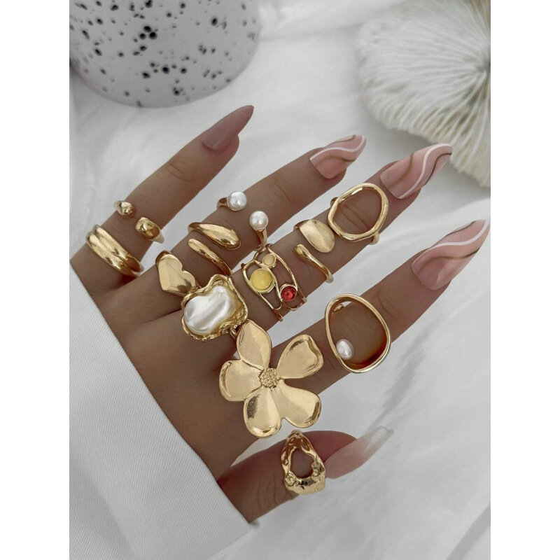 Кросс-бордерная внешняя торговля дропшиппинг женских колец, модные кольца, панк-стиль, крест, бабочка, сердце