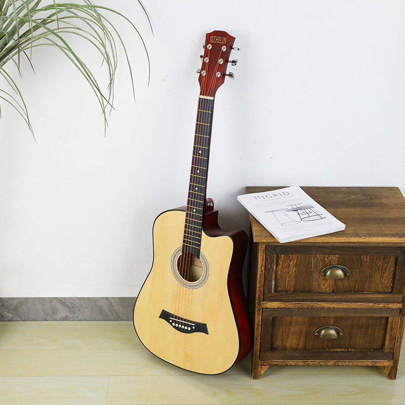 2026 Производитель Оптовая Гитара для начинающих Новичок Фолк Пение и игра 38inch Акустическая гитара для мужчин и женщин Студентов Начальный уровень Учебный инструмент