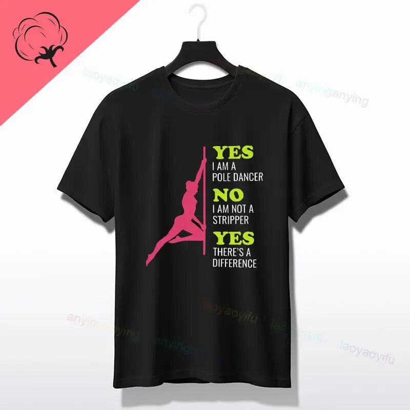 Футболка Laoyaoyifu "Сдержите местную танцовщицу на шесте", черная, хлопок Черный, XXL, 22057HH