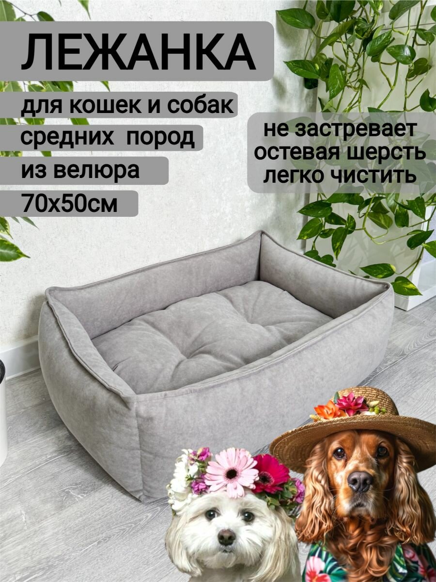 Лежанка для собак средних пород и кошек 70х50 см