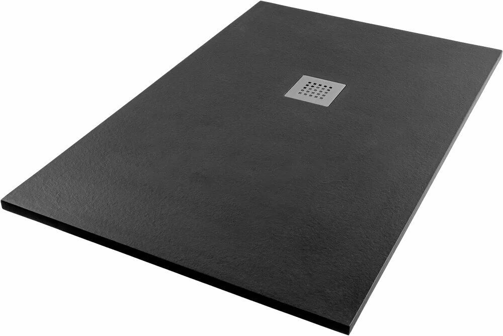 Поддон для душа Starohome Solid 1237838 140x90 см, из литьевого мрамора, черный, прямоугольный, низкий, с антискользящим покрытием