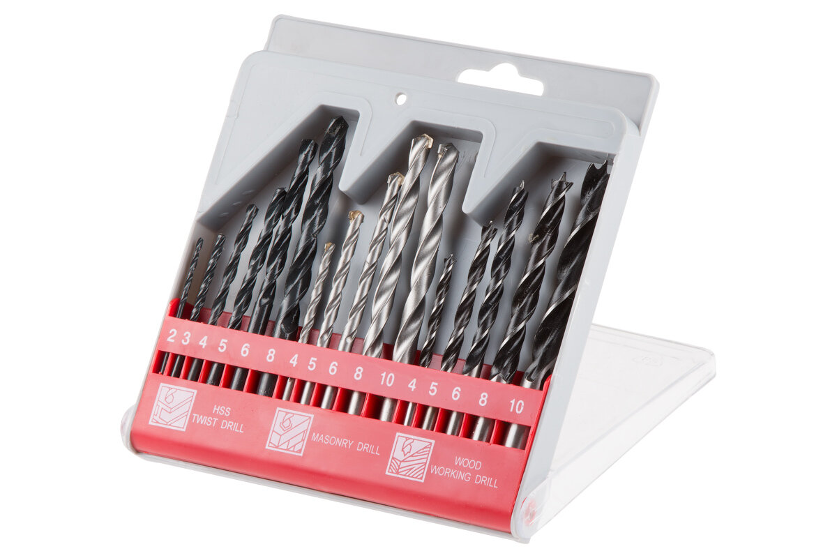 Набор сверл по дереву, металлу, бетону 16 штук WORTEX WDBS000U11614
