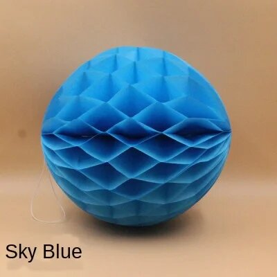 Бумажный шар соты, 15 см, Sky Blue