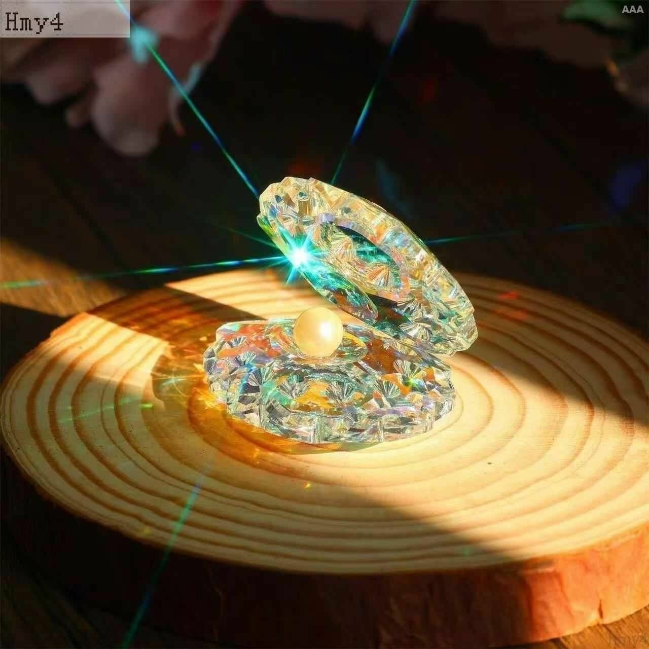 Хрустальная ракушка ловец солнца, Украшение настольное интерьерное hmy4