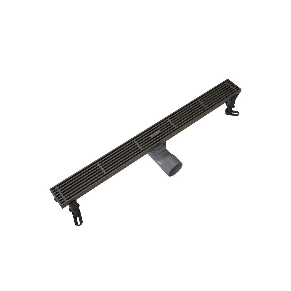 Душевой трап линейный Knotlor SDRW0600LGM, вороненая сталь
