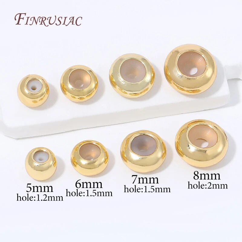 Золотые бусины FINRUSIAC 6mm, 18K Gold Plated, 10шт