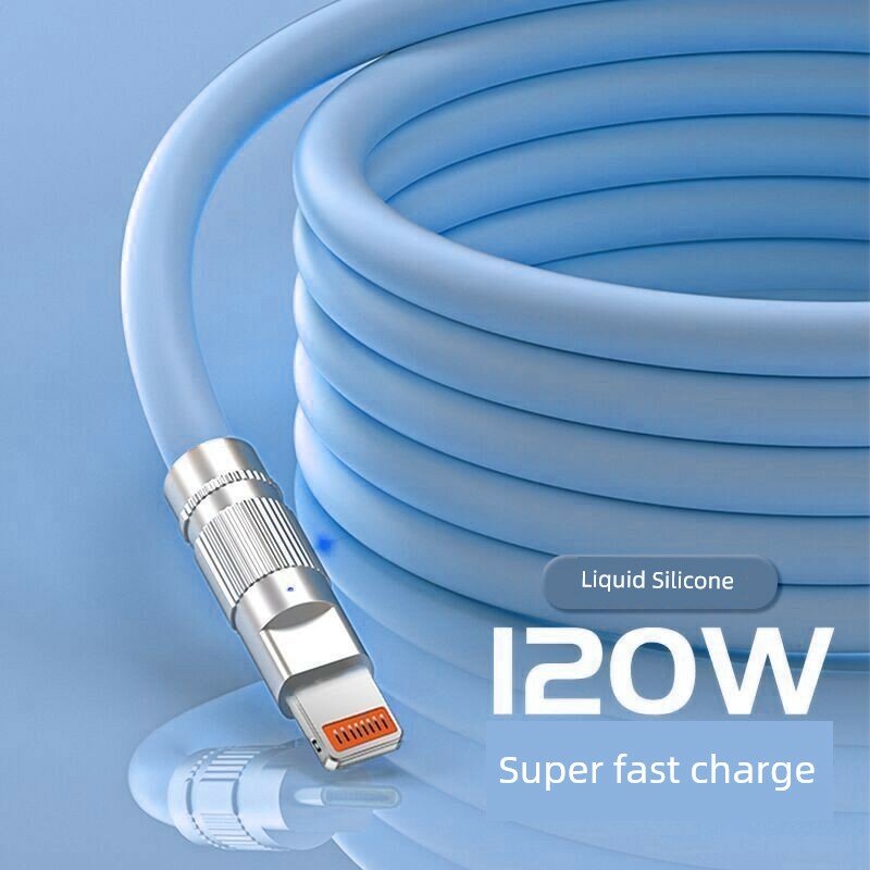 200W быстрая зарядка USB-кабель для iPhone 6s-12, 1.5м синий, 2 шт, высокоскоростная передача данных