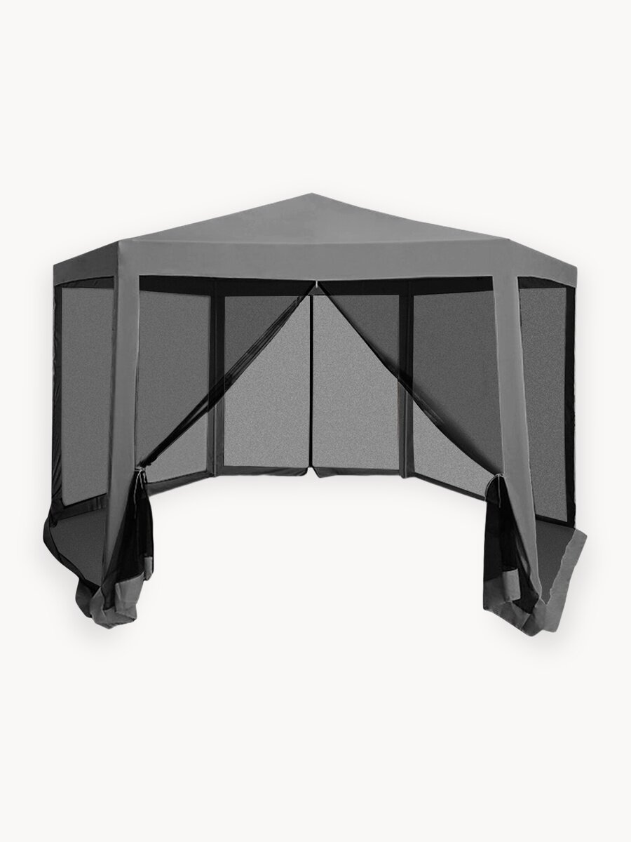 Шатер беседка садовая GA-103 тент туристический с москитной сеткой, для дачи и сада, стальной каркас, серый Ами Мебель