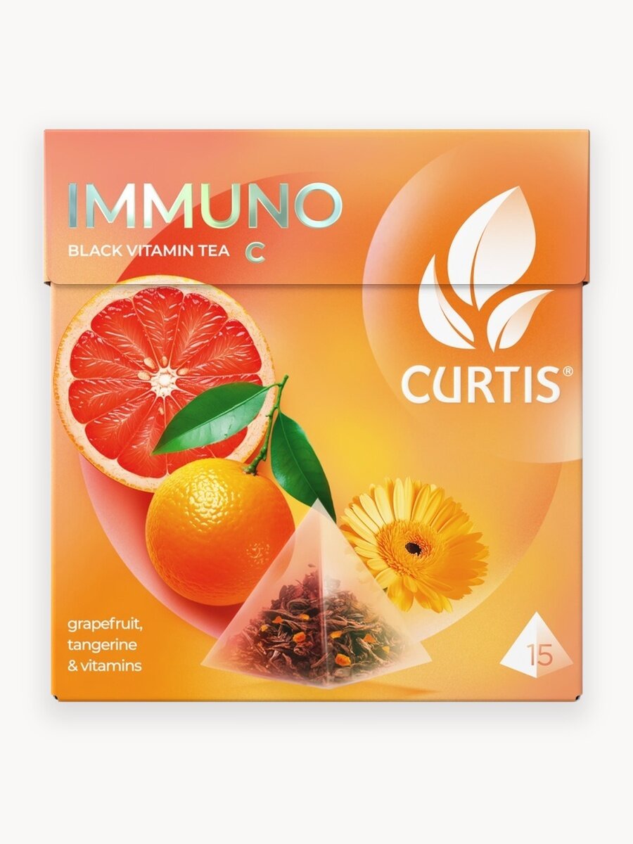 Чай черный Curtis Immuno в пирамидках, 15 пак.