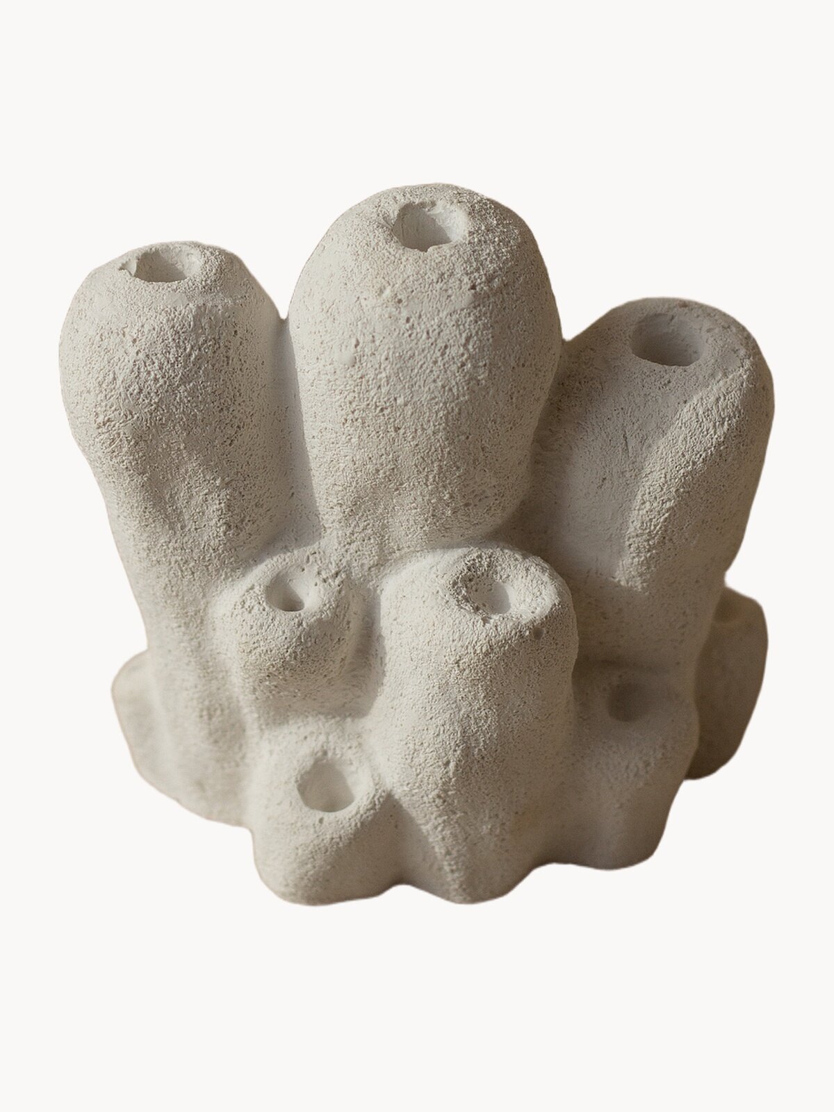 Подсвечник канделябр в виде коралла для тонких свечей, белый