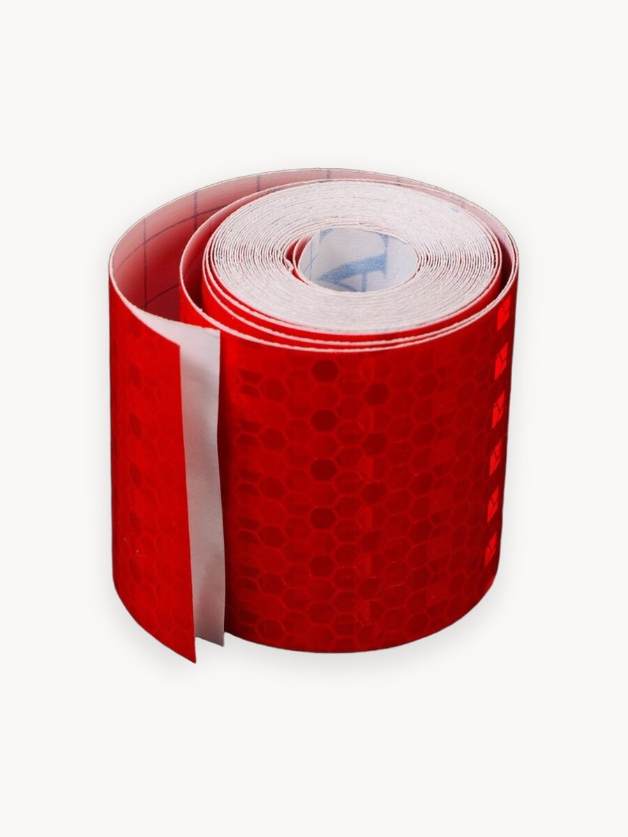 Светоотражающая лента TORSO, самоклеящаяся, красная, 5 см х 3 м