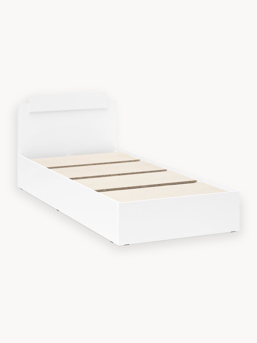 Кровать односпальная Нонтон Эко, 90x200 см, настил, белый гладкий