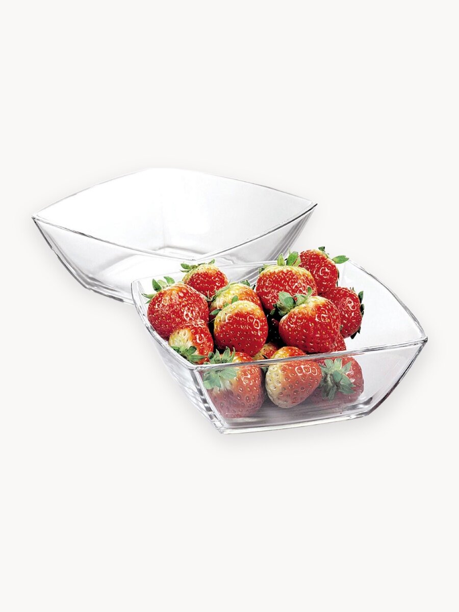 Набор салатников Pasabahce, 2 шт, 160 мм, квадратные, стеклянные