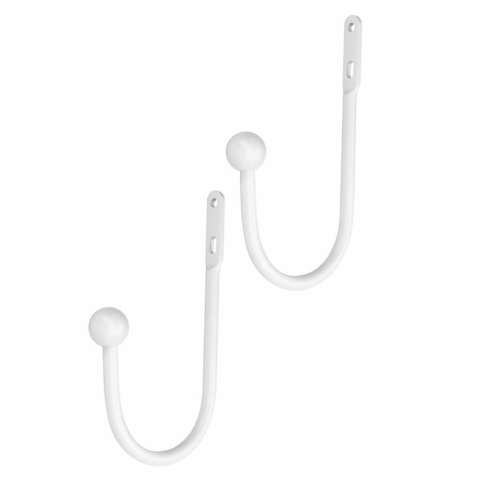 Аксессуары для занавесок белого цвета с большим изогнутым крючком-2 шт