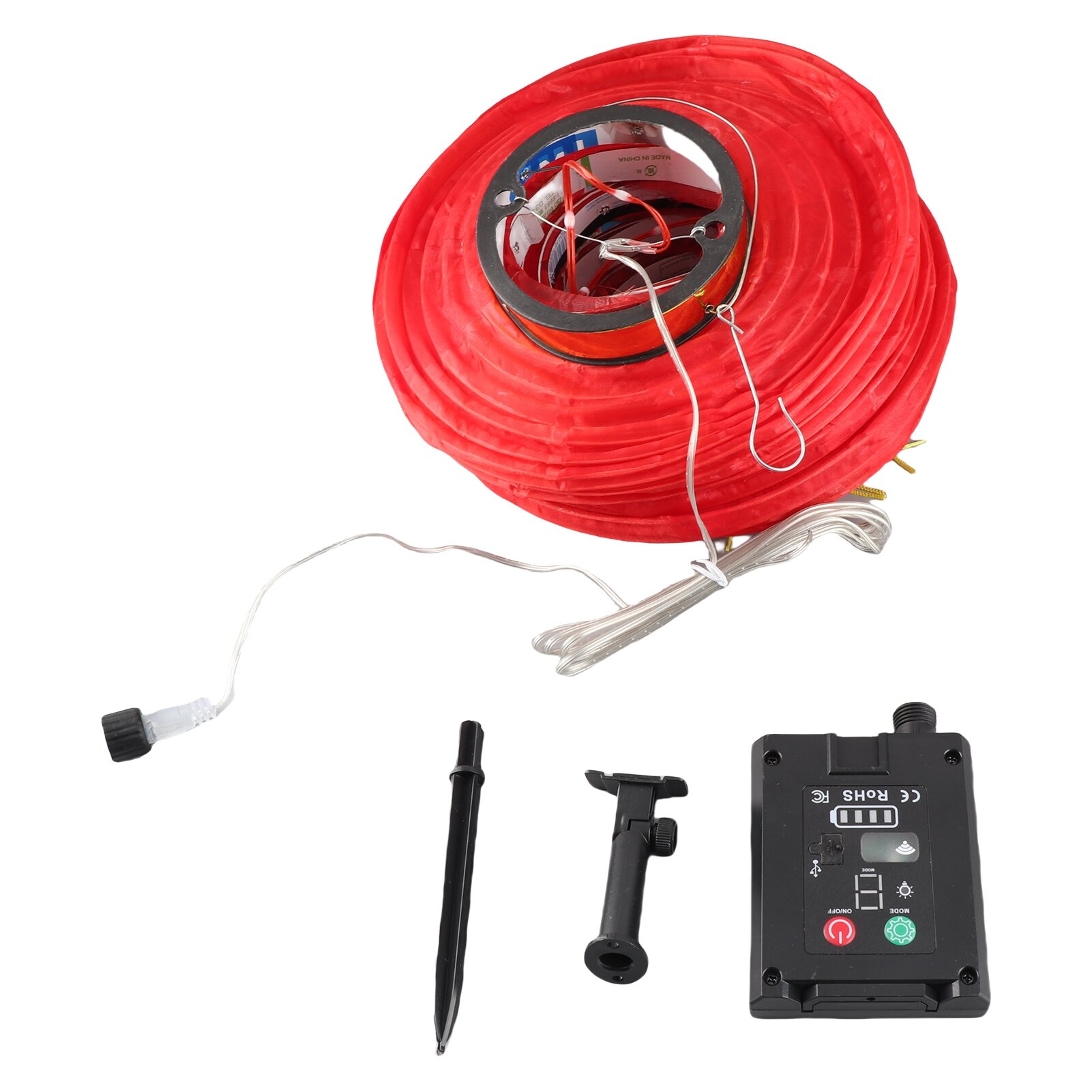 10-дюймовый светодиодный солнечный фонарь с 5 гирляндами, водонепроницаемый, китайский декоративный тканевый фонарь.