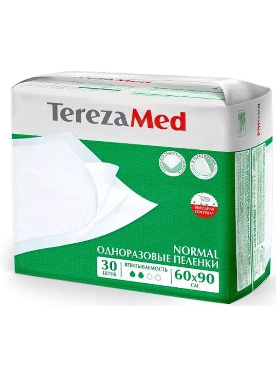 Пеленки одноразовые впитывающие normal 60х90 30 шт-1 уп