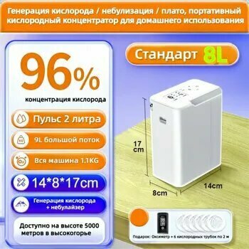 Домашний кислородный концентратор, маленький домашний небулайзер + кислородный концентратор (для пожилых людей, беременных женщин),