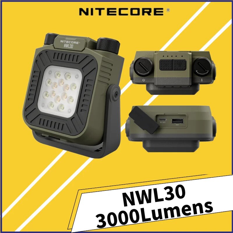 NITECORE NWL30 3-в-1 с аккумулятором и отпугивателем комаров Type-C, перезаряжаемый 3000 люмен, уличный светильник