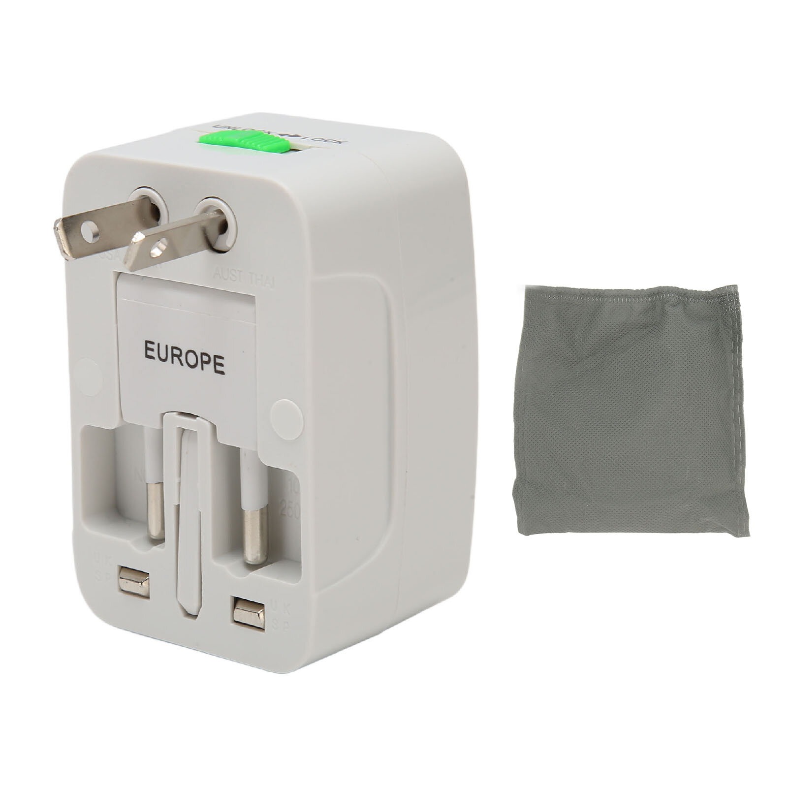 Travel Universal Adapter ABS Portable Wall International Plug Adapter for Black 100‑ 10A