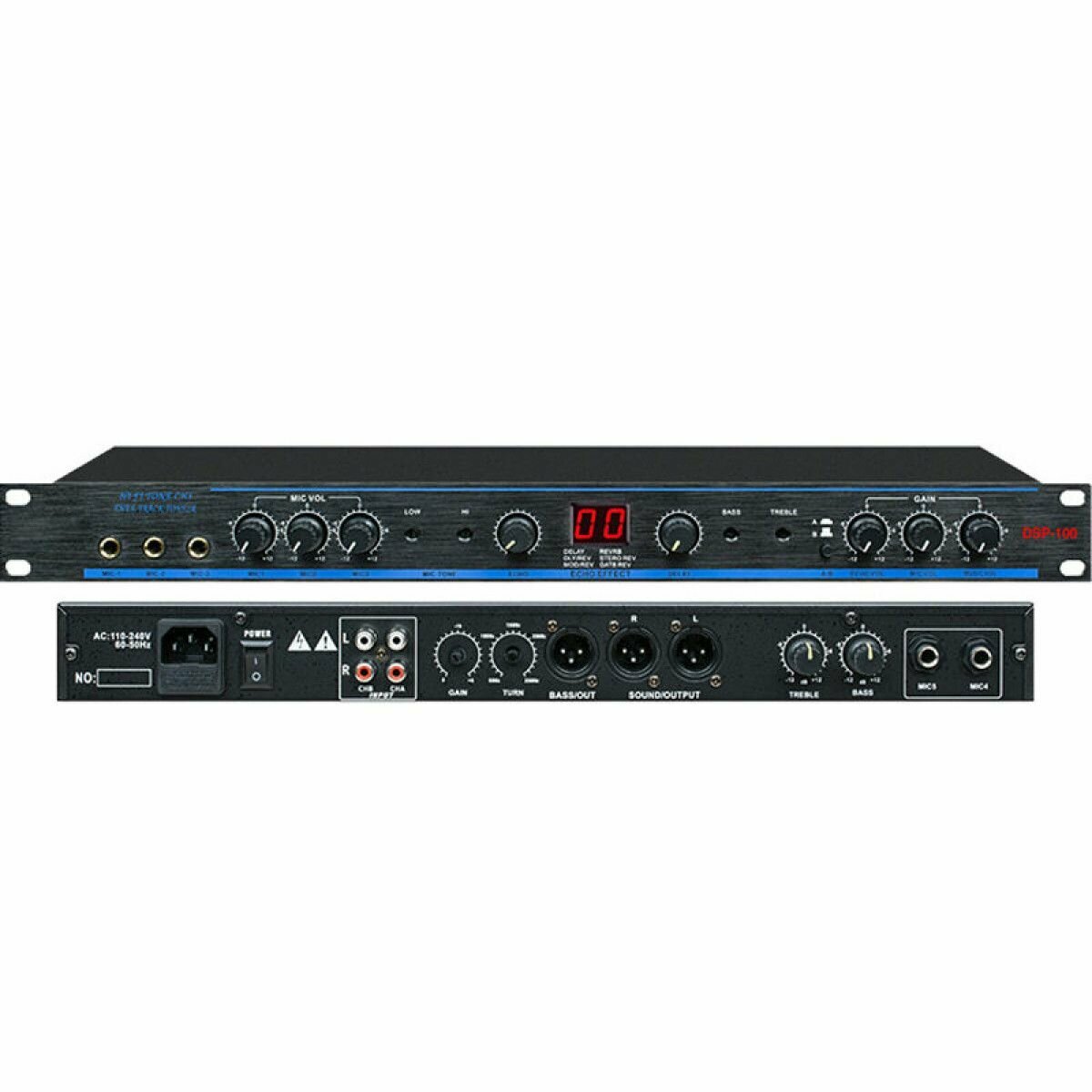 Аудиопроцессор DSP с 99 видами цифровых эффектов реверберации, подходящий для сцены и караоке
